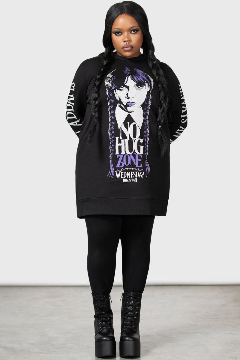 No-Hug Zone Longline Hoodie | Killstar