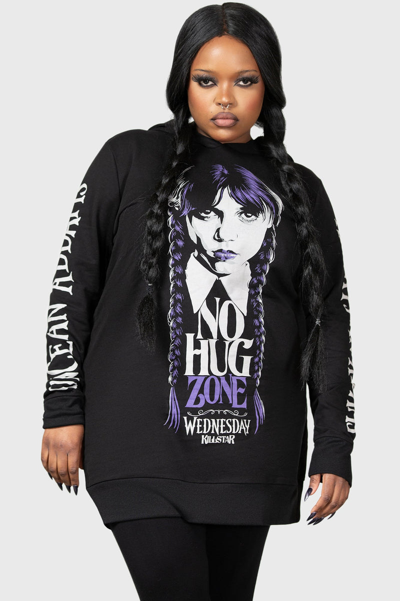 No-Hug Zone Longline Hoodie | Killstar