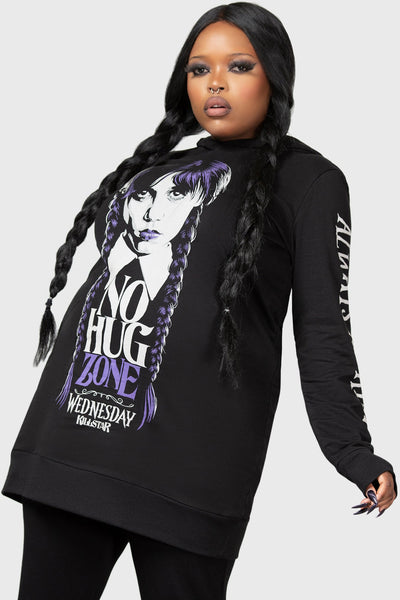 No-Hug Zone Longline Hoodie | Killstar